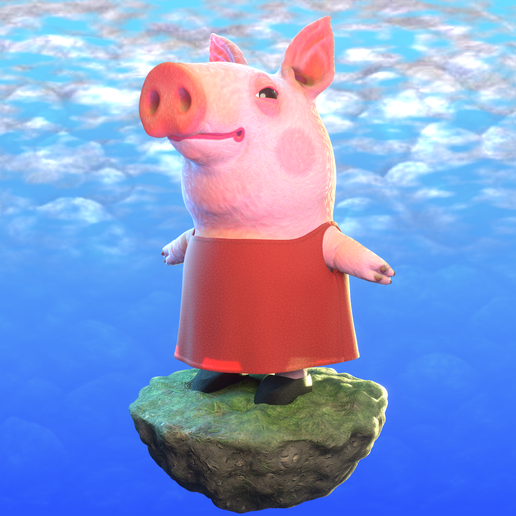 🐖 [Peppa Pig] Realistic Peppa Pig - Original concept 3D Model - Cartoon ...