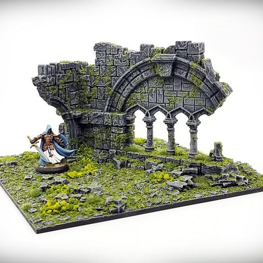 🕍 Temple Tile A - Ancient Ruined City Modular Tiles・ STL File for ・Cults