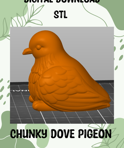 STL file Chunky Dove Pigeon bird statue / Cute Dove / Love dove pigeon ...