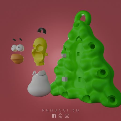 🎄 Homer christmas ornament / ( hanging for the tree)・ 3D File for 3D ...