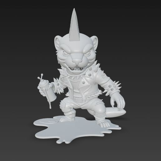 🧑‍🎨 Punk Weasel Figure – 3D Printable STL Model – Rebellious Graffiti ...
