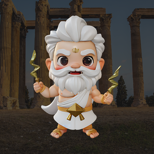 👾 Zeus Chibi - God of Olympus in Kawaii Version・ STL File for 3D ...