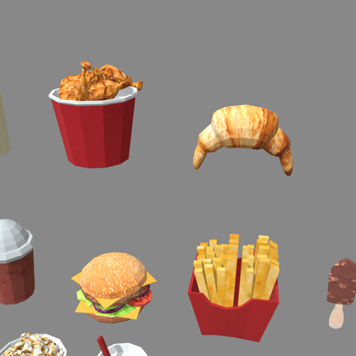 STL file Low Poly Fast Food Package // Design 01 📦 (OBJ)・3D printer ...