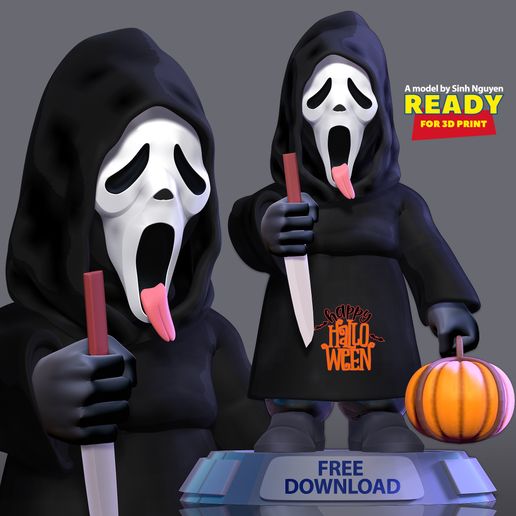 👻 Ghostface・Free 3D File for 3D printing・Cults