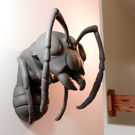 🐜 ant with arms head wall mount stl・ STL File for 3D printing・Cults