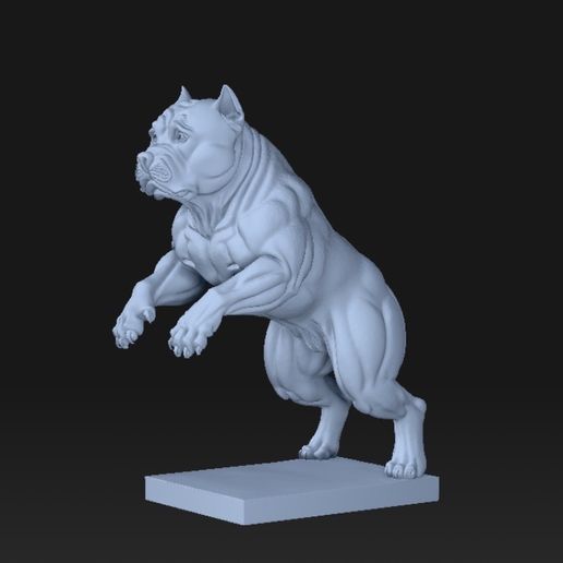 🐕 Pitbull Muscular・ OBJ File for 3D printing・Cults