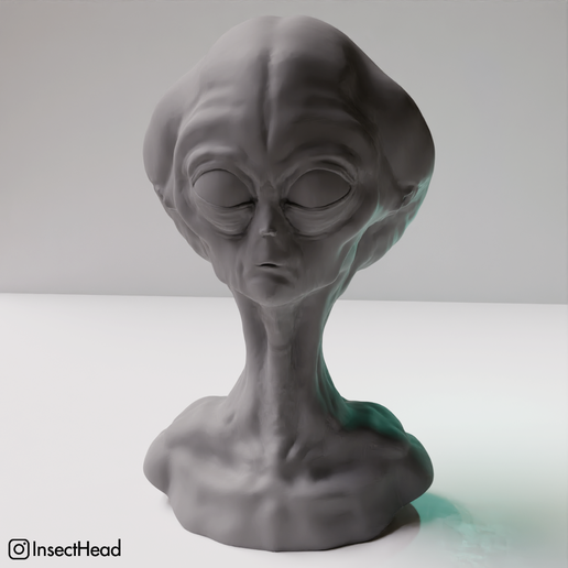 👽 Roswell Extraterrestrial - Alien Bust・Archivo STL para ・Cults