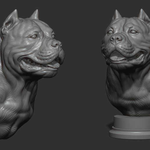 👤 American bully head version 2・ STL File for 3D printing and CNC ...