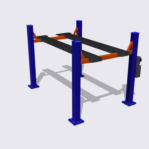 🚗 4 Post Car Lift with adjustable elements for diorama・ STL File for 3D ...