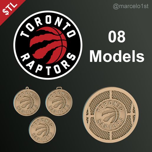 👾 NBA ATLANTIC - Toronto Raptors Pack・Бесплатный 3D для 3D-печать・Cults