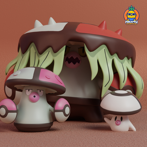 🐉 Pokemon - Foongus, Amoongus and Brute Bonnet・ STL File for 3D ...