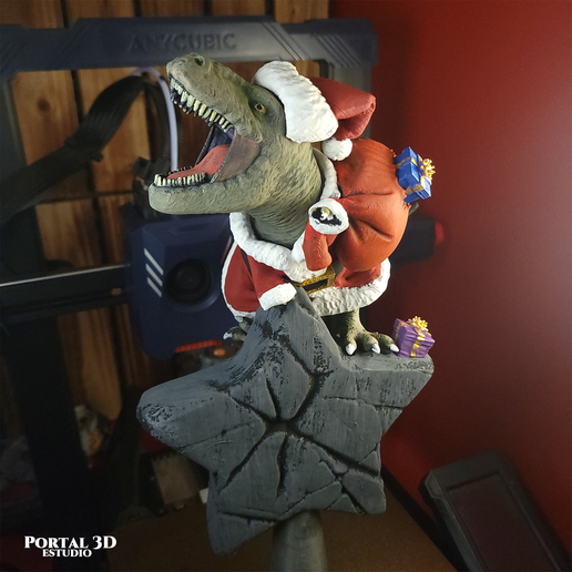 🎄 Christmas T-Rex: Guardian of the Tree・ STL File for 3D printing・Cults