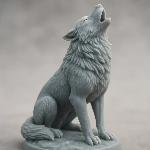 🐺 howling wolf figure・ STL File for 3D printing・Cults
