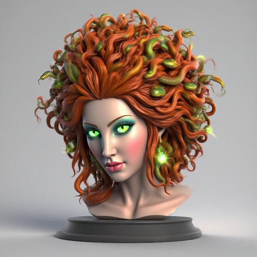 🪄 2165 Medusa Gorgon Head 3D Model, magic, dragon, serpent, mask, gnome ...