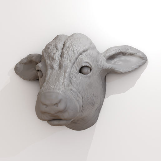 STL file cow calf head wall mount stl 🐄 ・3D printer model to download・Cults
