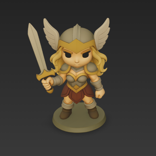 ♀️ Female Valkyrie RPG・ STL File for 3D printing・Cults