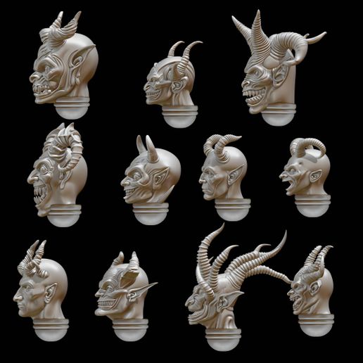 🆕 Infernal Faces Bundle・ STL File for 3D printing・Cults