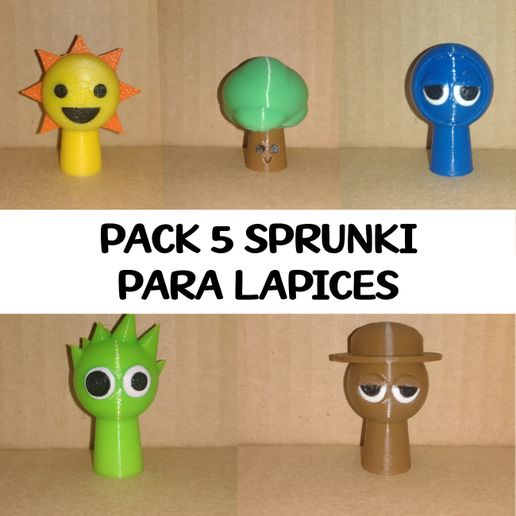 STL file PACK 5 SPRUNKI PARA LAPICES - SPRUNKI PENCILS - PACK 1 🦸 ・3D ...