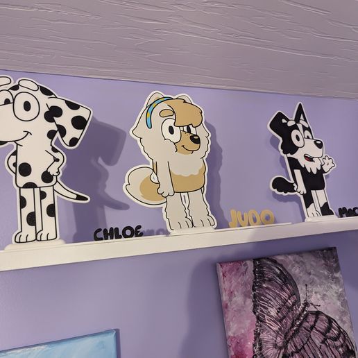 🎨 Bluey Character Art (Chloe) with Custom Nameplate Base・ STL File for ...