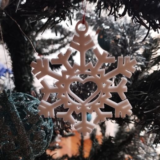 💜 Heart Snowflake- Heart Snowflake・Free STL File for 3D printing・Cults