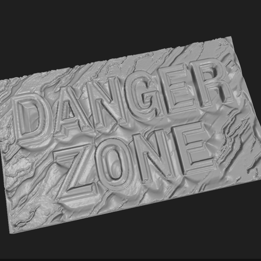 🚨 Danger Zone Sign Art・ STL File for 3D printing・Cults