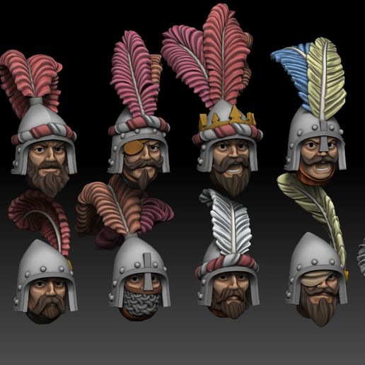 STL file Faces Barbute Bascinet General Helmet A 🪖 ・3D printable model ...