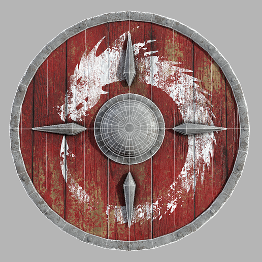 3D file Viking shield Low-poly 3D Model 🛡️ ・3D print design to download ...