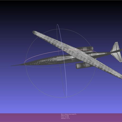 🪶 NASA AD-1 Oblique Wing Model・ STL File for 3D printing・Cults
