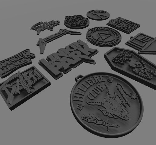 🪨 Set 12 Rock Band Key Rings・ STL File for 3D printing・Cults