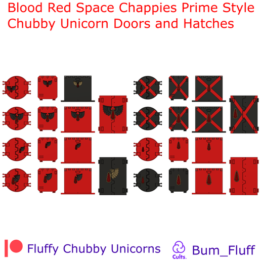 STL file Blood Red Prime style Chubby Unicorn Doors - Presupported 🩸 ...