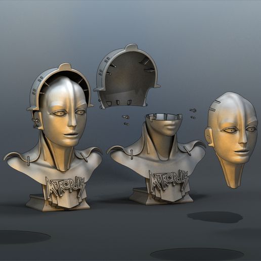 👤 Bust of Maria, the Metropolis Android・ STL File for 3D printing・Cults