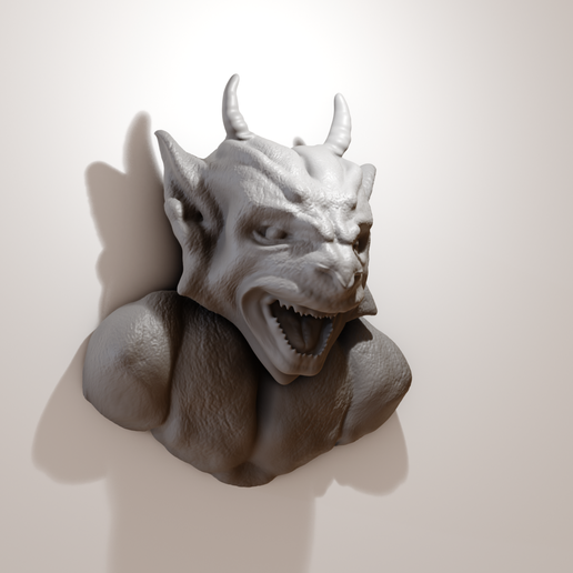 STL file gargoyle head wall mount roaring stl 🏛️ ・3D printer design to ...