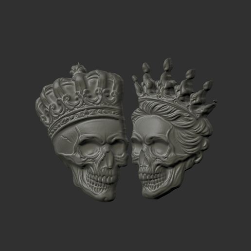 STL file king queen skeleton cnc model 🤴 (OBJ)・Design to download and ...