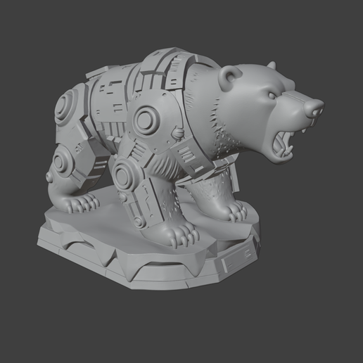 🤖 Robot Sculpture Mech Sculpture Polar bear・ STL File for 3D printing・Cults
