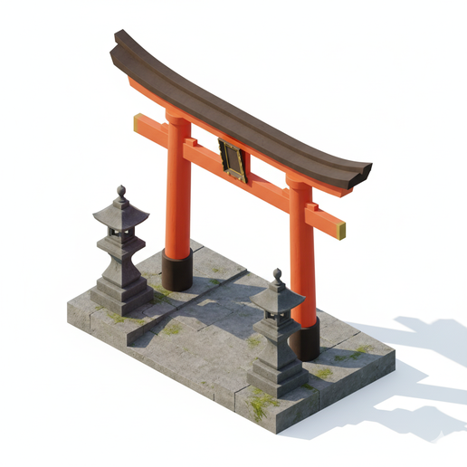 ⛩️ Japanese Torii Gate 3D Model・ STL File for 3D printing・Cults
