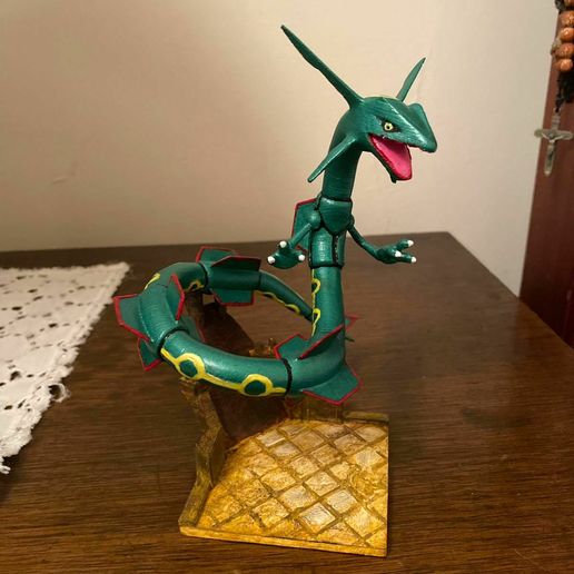 STL file model of pokemon rayquaza with scenery 🐉 ・Template to download ...