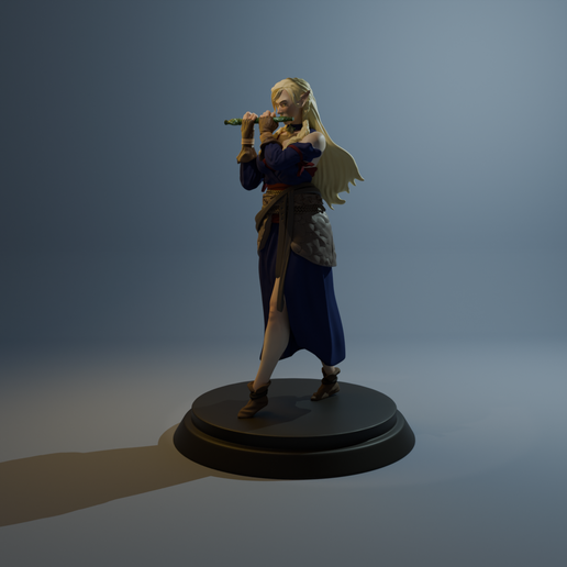 ♀️ Female Elf Bard・ STL File for 3D printing・Cults