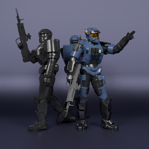 😇 CARTER (A-259) | 3 Poses | Halo Fanart・ STL File for 3D printing・Cults