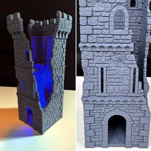 🏰 Castle Tower Ruins – 28mm Terrain (Premium Version)・ STL File for 3D ...