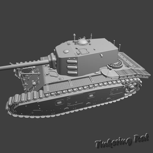 🪖 French Post WWII ARL 44 Heavy Tank・ STL File for 3D printing・Cults