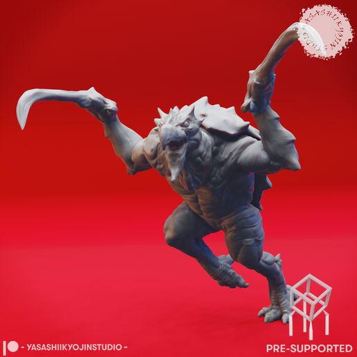 🪝 Hook Horror - Charging - Tabletop Miniature (Pre-Supported STL)・ 3D ...