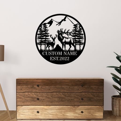 🦌 deer metal signs・ 3D File for 3D printing and CNC machining - Laser ...