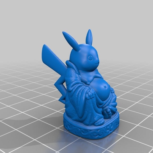 👾 Pikachu Buddha・Бесплатный бесплатно STL для ・Cults