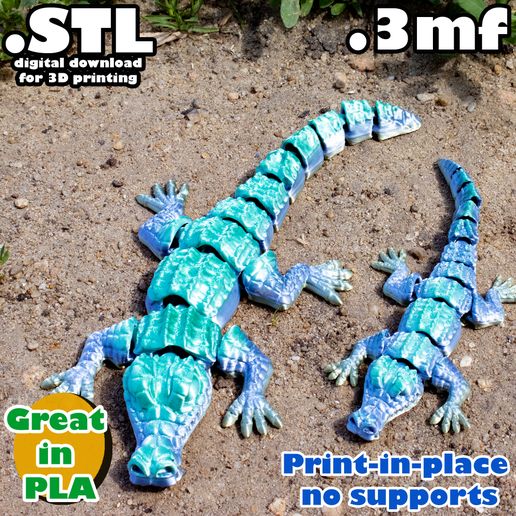 🐊 Crocodile・ 3D File for 3D printing・Cults