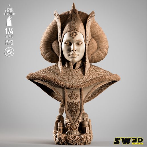 👤 PADME PORTRAIT BUST - TESTED AND READY FOR 3D PRINTING・ 3D File for ...