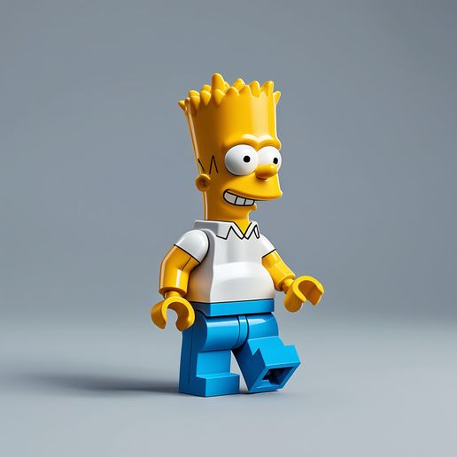 👾 LEGO Bart Simpson 3D Print - Fast, Solid & 15cm Tall LEGO-Style ...