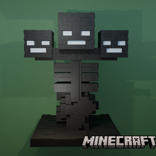 🎲 Minecraft Wither Statue・Free OBJ File for 3D printing・Cults