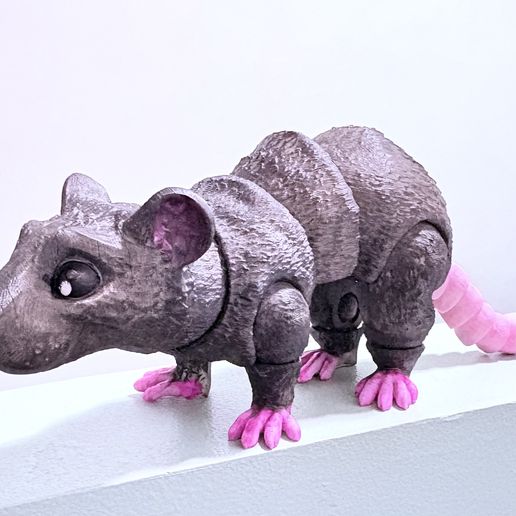 3D printed Rat Articulated Fidget Figure, 3mf included, cute rodent ...