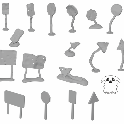 🚦 Traffic signs with supports・ STL File for 3D printing・Cults