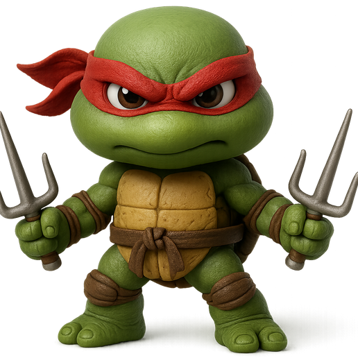 🥷 Raphael chibi - Teenage Mutant Ninja Turtles・ STL File for 3D ...